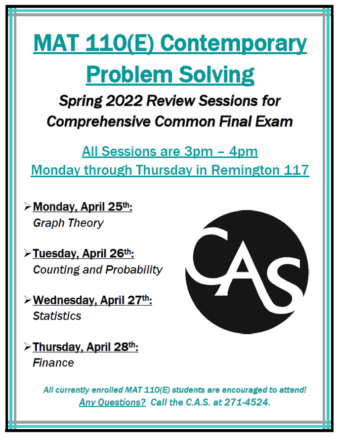 Final Exam Reviews – Center for Academic Support